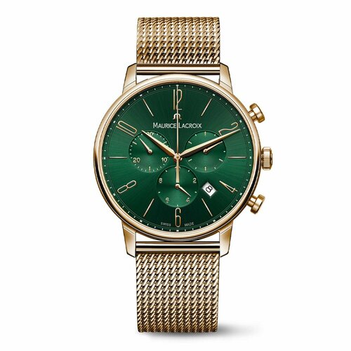 Наручные часы Maurice Lacroix, зеленый, золотой
