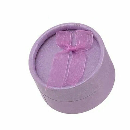 Подарочная фиолетовая круглая коробка 5см