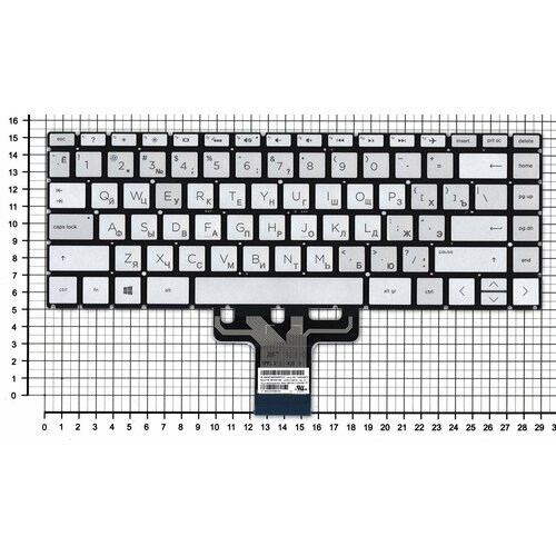 Клавиатура для ноутбука HP 14M-DH серебристая с подсветкой