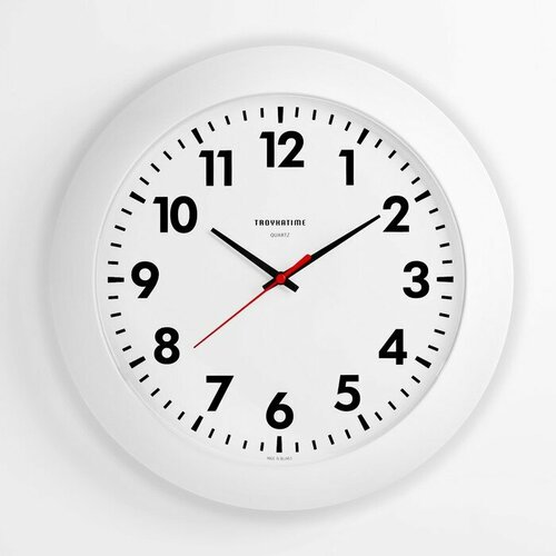 Часы настенные Troyka круглые, "Ритм времени", d 30,5 см, белые