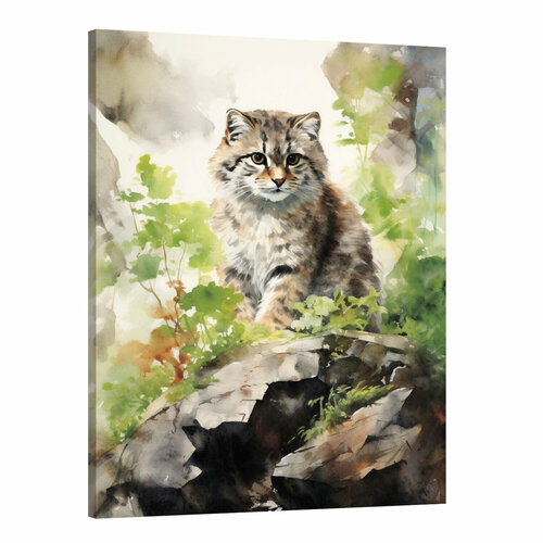 Интерьерная картина 50х70 "Кот в лесу"