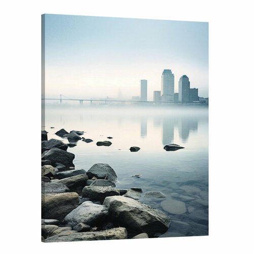 Интерьерная картина 50х70 "Городское побережье"