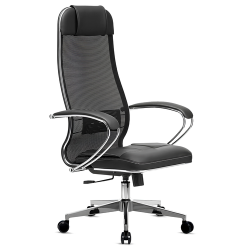 Кресло руководителя METTA-5 MPES экокожа/сетка , подл.116/осн.004, черный / Компьютерное кресло для директора, начальника, менеджера