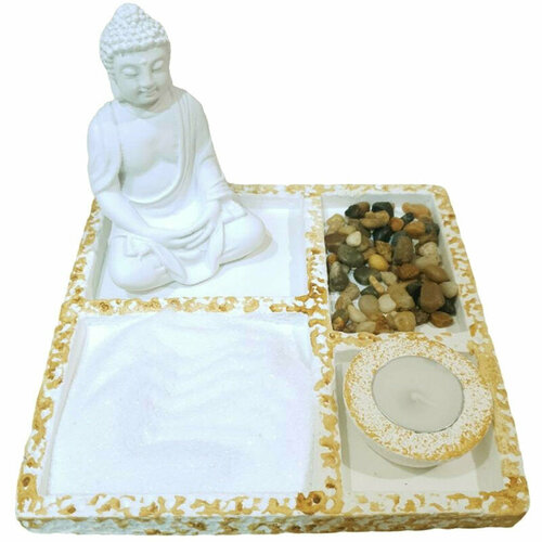 Подарки Сад дзен "Будда" на каменной подставке (19 х 19 х 2,5 см)