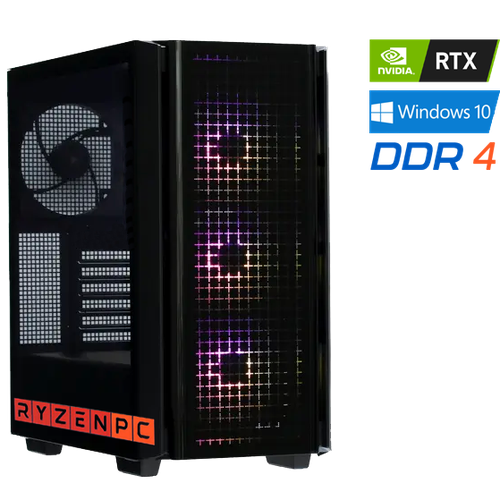 Настольный компьютер RyzenPC GAME 83502776 (AMD Ryzen 5 5600X 3.7 ГГц, AMD B550, 64 DDR4, SSD: 1000, NVIDIA GeForce RTX 3060 12 Гб, WI-FI, Без привода, 650 Вт, Deepcool CG540, Windows 10 Pro)