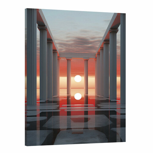 Интерьерная картина 50х70 "Греческий храм: святое место"