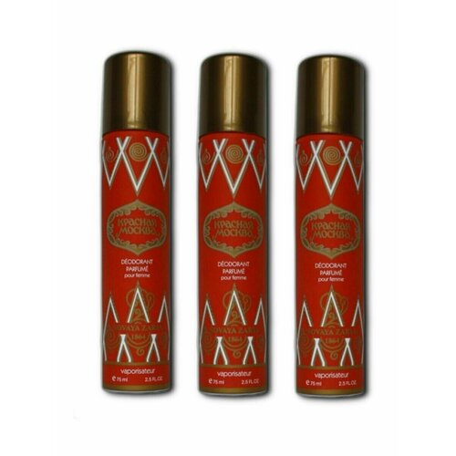 Новая Заря Дезодорант парфюмированный Красная Москва, женский, 75 мл, 3 шт.