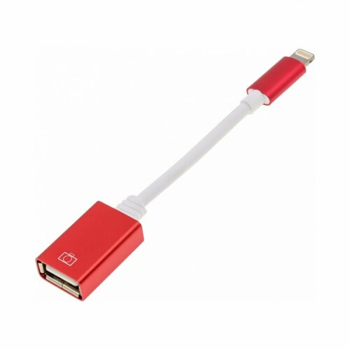 Кабель OTG USB-Lightning, 0.15 м, красный, Длина: 0.15 м