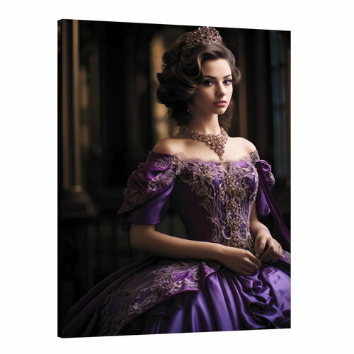 Интерьерная картина 50х70 "Принцесса в пурпурном платье"