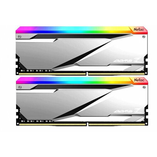 Оперативная память DIMM Netac Z RGB DDR5 32Gb (16Gbx2) 7600Mhz PC-60800 CL36 (36-46-46-122) 1.4V Silver (NTZED5P76DP-32S)