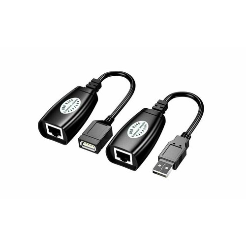 Адаптер удлинитель USB по витой паре VCOM с USB A (M) на RJ45 и USB A (F)