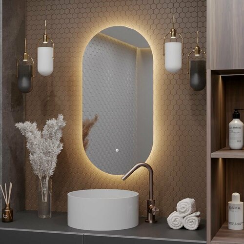 Зеркало Олимпия 120*60 для ванной с тёплой LED-подсветкой и антизапотеванием