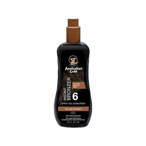 Солнцезащитный спрей гель с бронзатором Australian Gold SPF 6 Spray Gel bronzer