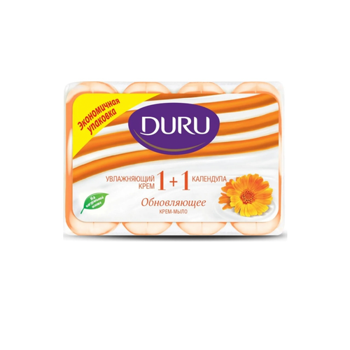 Дуру / Duru - Крем-мыло обновляющее 1+1 Увлажняющий крем и Календула 4х90 г