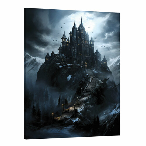 Интерьерная картина 50х70 "Гримуар: колдовской замок"