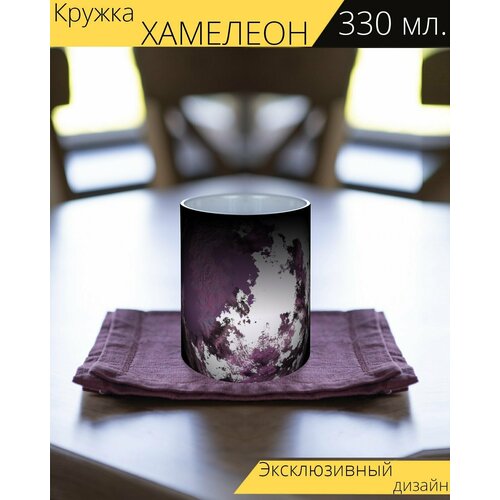 Кружка хамелеон с принтом "Планета, вселенная, звезда" 330 мл.