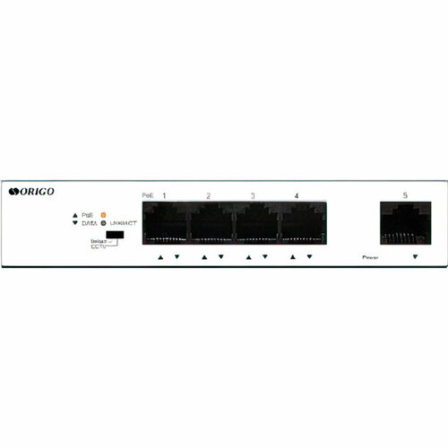 Origo Коммутатор Unmanaged Switch 4x1000Base-T PoE, 1x1000Base-T, PoE Budget 60W, Long-range PoE up to 250m, metal case