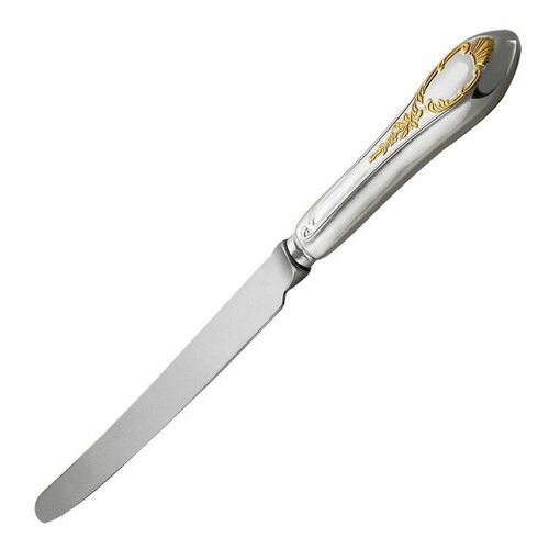 Нож серебряный столовый Весна 250, золочение Б930350-1