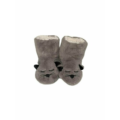 Тапочки ЛИАНА Домашние тапочки кигуруми плюшевые, размер 10-12 лет, серый
