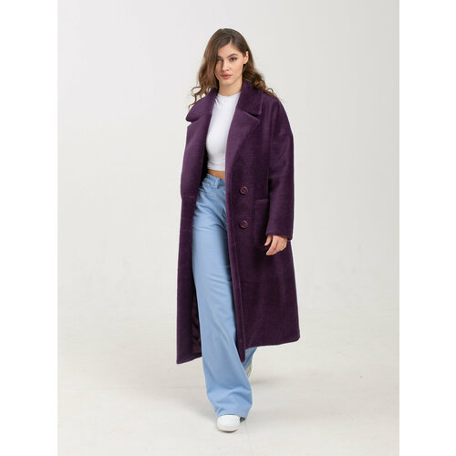 Пальто, размер 54, фиолетовый