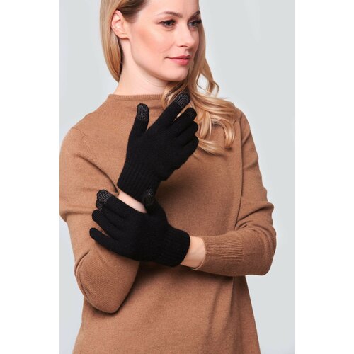 Перчатки KHAN Cashmere, размер универсальный, черный
