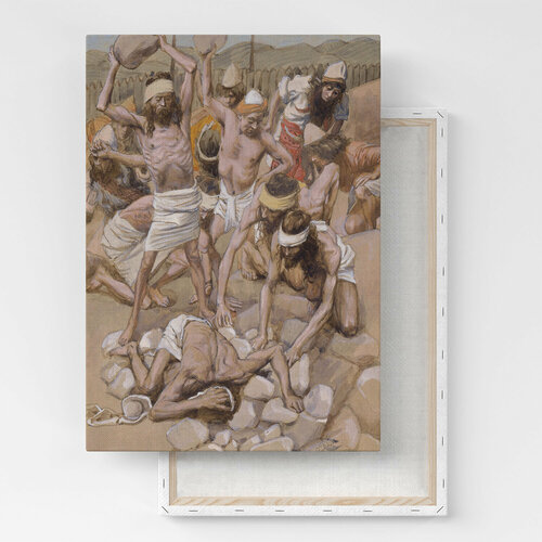 Картина на холсте, репродукция / Джеймс Тиссо - The Sabbath-Breaker Stoned / Размер 30 x 40 см