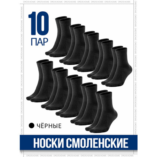 Носки TecnicoTEX СМОЛЕНСКИЕ, 10 пар, размер 41-42/27, черный