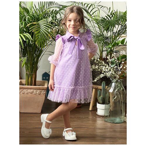 Платье Бушон, размер 98-104, фиолетовый