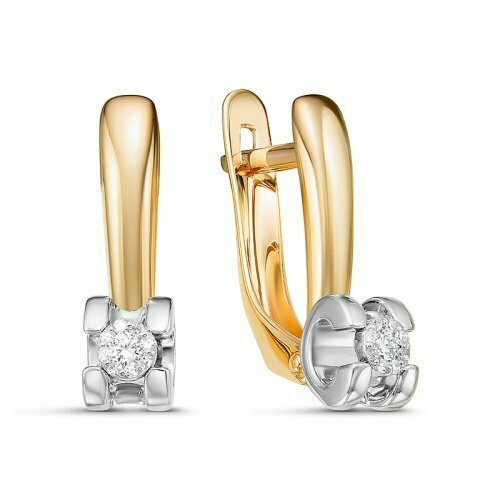 Серьги Яхонт, золото, 585 проба, бриллиант, бесцветный