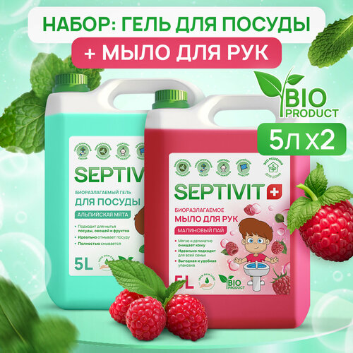 - SPTV Мыло "Малиновый пай " 5л + SPTV Гель для посуды "Альпийская Мята" 5л