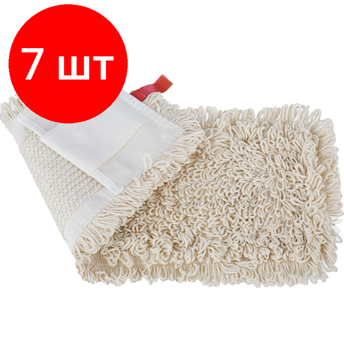 Комплект 7 штук, Насадка МОП Luscan 40x11см х/б тафтинг карман/ухо бежевая