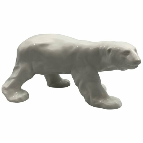 Фарфоровая статуэтка "Белый медведь, шагающий вправо" 1960-1970 гг. ЛФЗ, СССР