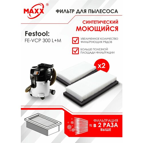 Фильтр синтетический 2 шт. моющийся для пылесосов Festool FE-VCP 300 L+M, арт. 778805
