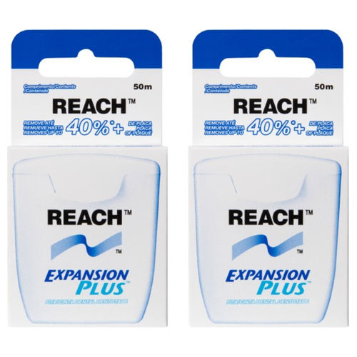 Зубная нить Reach Dentotape, пропитанная воском, 50 м, 2 шт.