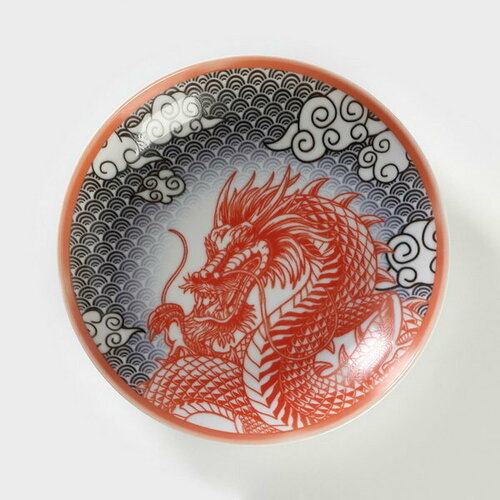 Тарелка фарфоровая "Огненный дракон", 700 мл, d=20.5 см