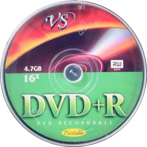 Диски VS DVD+R 4,7 GB 16x CB/10 Ink Print (620557)