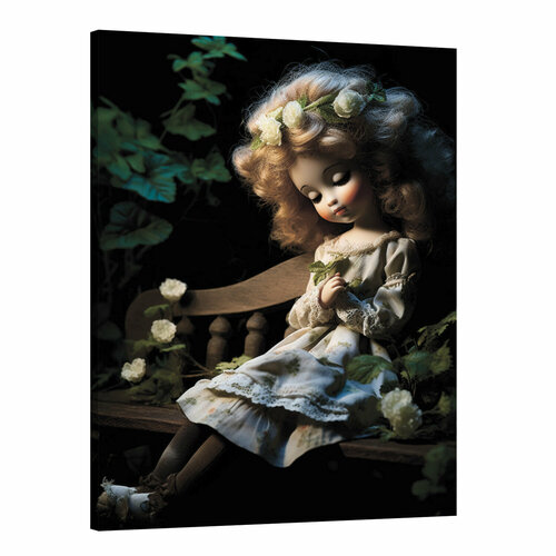 Интерьерная картина 50х70 "Кукла в лунном свете"