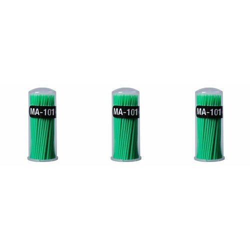 Микробраши Kristaller одноразовые для нанесения растворов, MA-101 Fine, зеленый, 100 шт, 3 упаковки