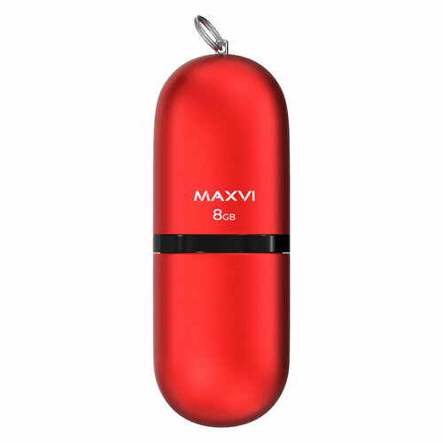 USB флеш-накопитель Maxvi SF 8GB red, монолит с колпачком, soft touch, USB 2.0