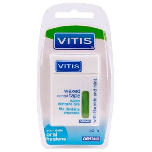 Dentaid Vitis Waxed Dental Tape with Fluoride and Mint, 27 г, мята