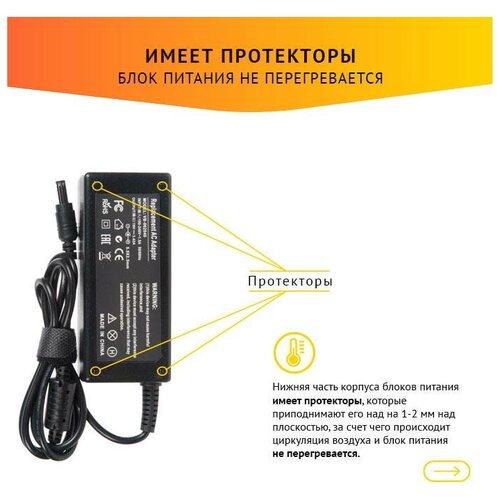 Блок питания (БП) для ноутбука Asus A6, F2, F3, W5, U5 Series, 19V, 3.42A, 65W, 5.5х2.5 без сетевого кабеля SADP-65NB