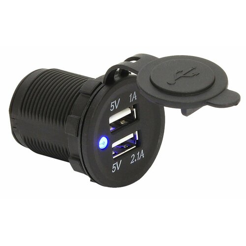Гнездо питания с USB-разъемами, 3,1 А, светодиод (10264221)