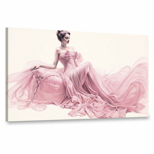 Интерьерная картина 100х60 "Розовый персонаж"