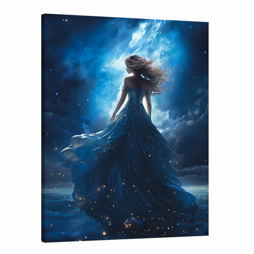 Интерьерная картина 50х70 "Принцесса на фоне звездного неба"