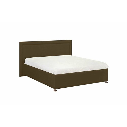 Двуспальная кровать Нью-Йорк 160x200 с подъемным механизмом и с коробом для белья велюр коричневый без ножек