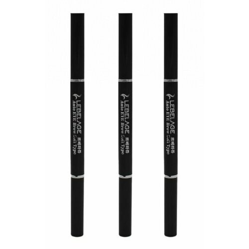 Lebelage Карандаш для бровей автоматический Auto Eye Brow Soft Type, dark brown, 3 шт