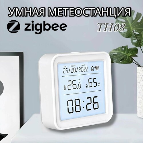 Умная домашняя метеостанция ZigBee TH08 с термометром, гигрометром, часами и календарем