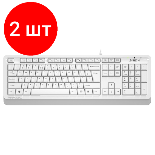 Комплект 2 штук, Клавиатура A4Tech Fstyler FKS10 (FKS10 WHITE)