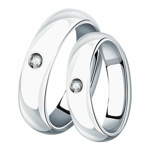 Кольцо обручальное Diamant online, белое золото, 585 проба, бриллиант, размер 21