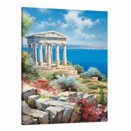 Интерьерная картина 50х70 "Греческий храм: святое место"